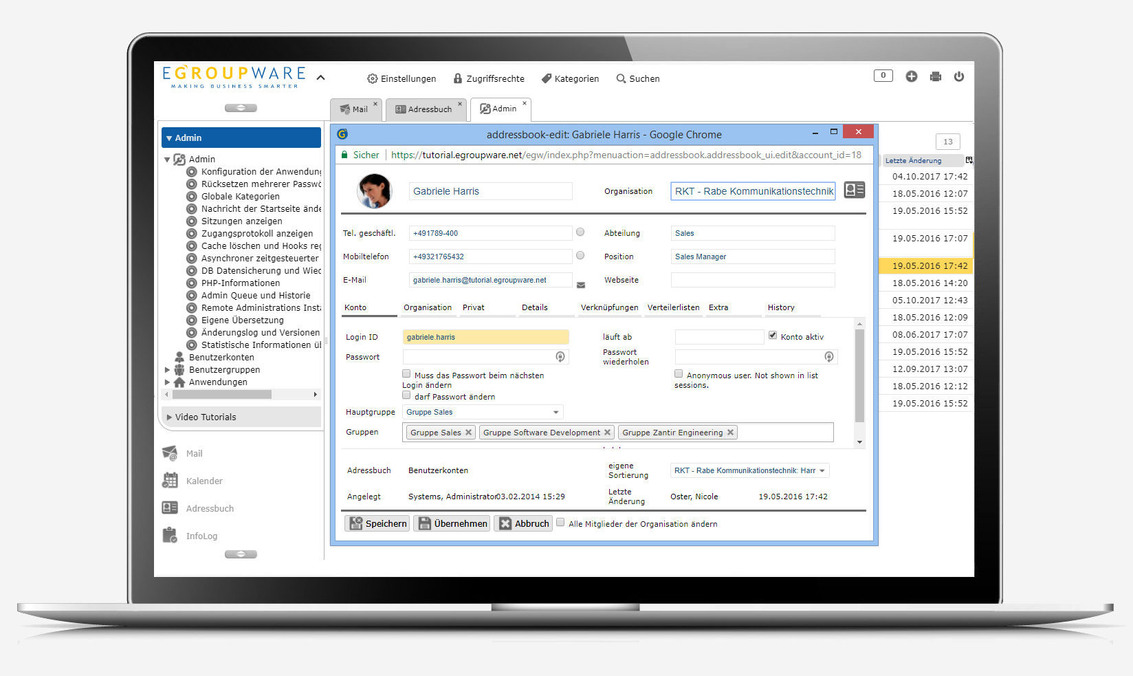 EGroupware Administration - Creating Users and Groups
