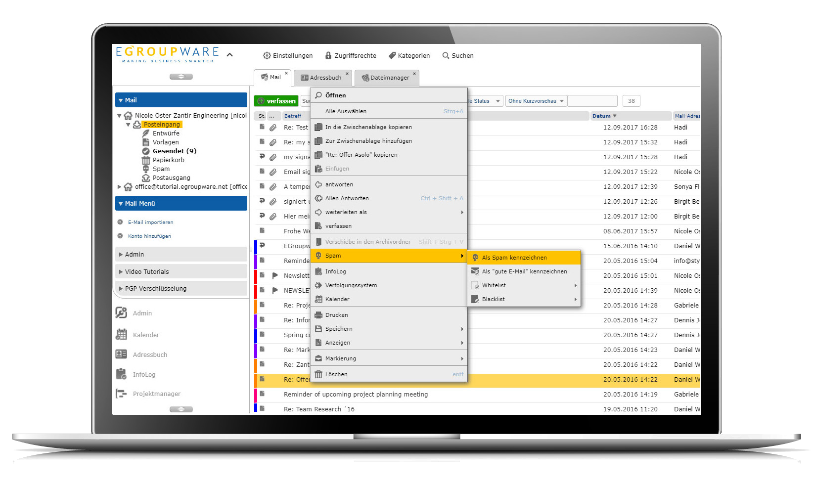 Email App - Always mobile with EGroupware