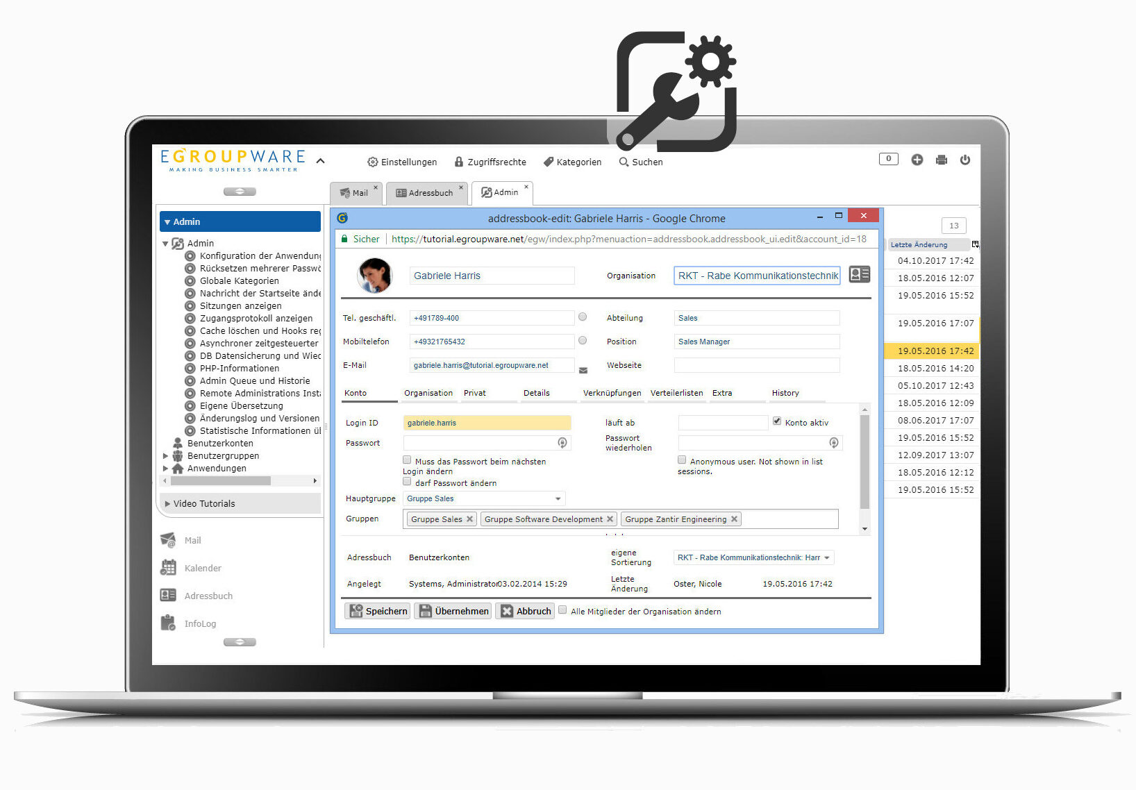 EGroupware Administration - Creating Users and Groups